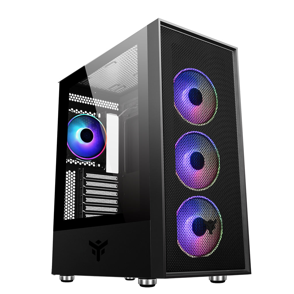 ITEK CASE VERTIBRA H210 - GAMING MIDDLE TOWER, 4X12CM ARGB FAN, 2XUSB3 ...